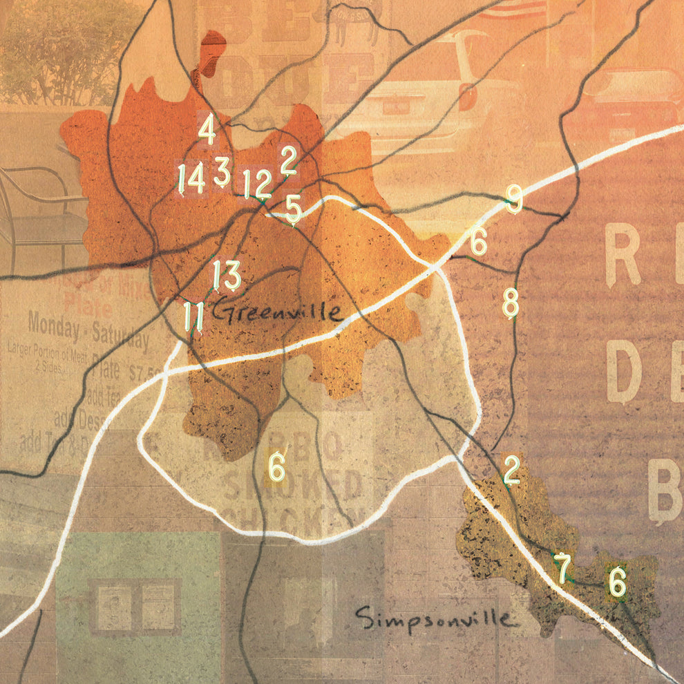 Barbecue Map | Greenville’s Best BBQ Spots – Good Printed Things