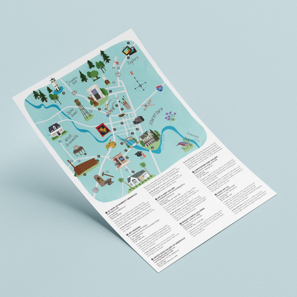 Art Galleries Map | Greenville’s Creative Spaces – Good Printed Things